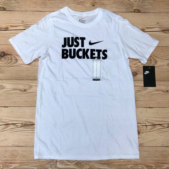 Nike | Shirts & Tops | Nike Just Buckets Boys White Tee | Poshmark
